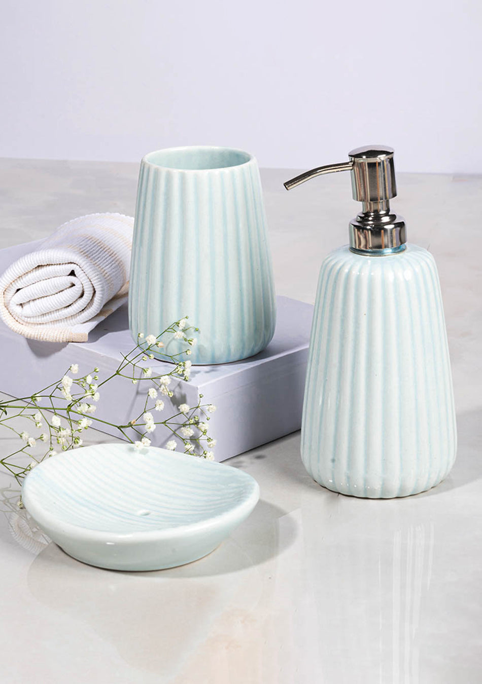 Buy Baby Blue Ceramic Bathroom Set Online