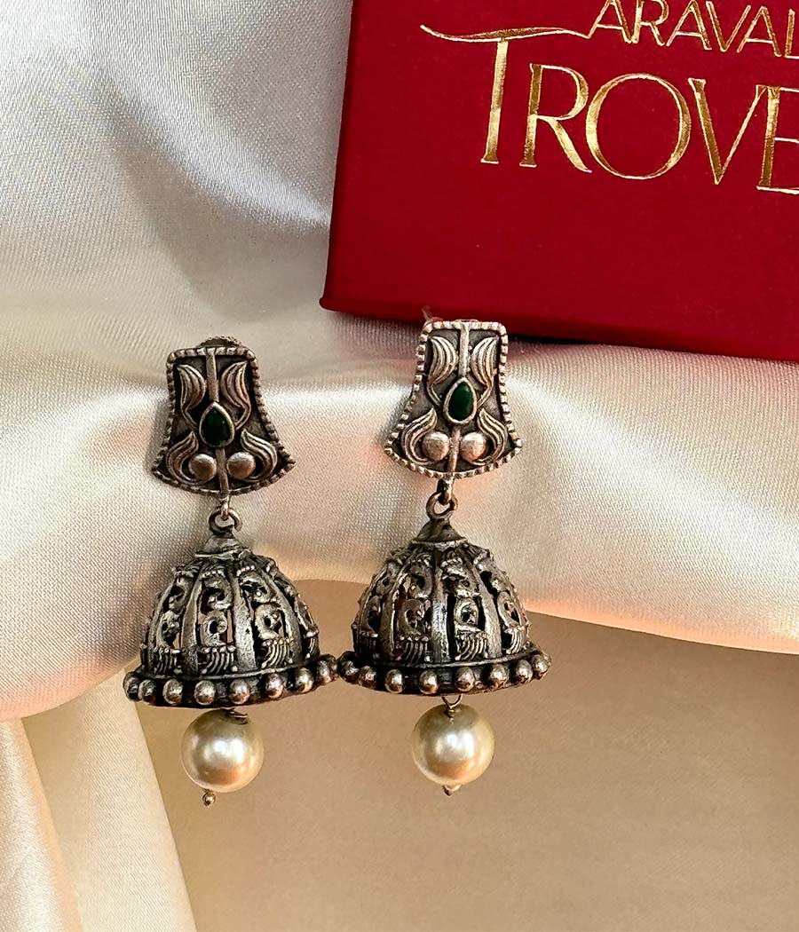 Sage Bell Pearls Dangler – Aravalii