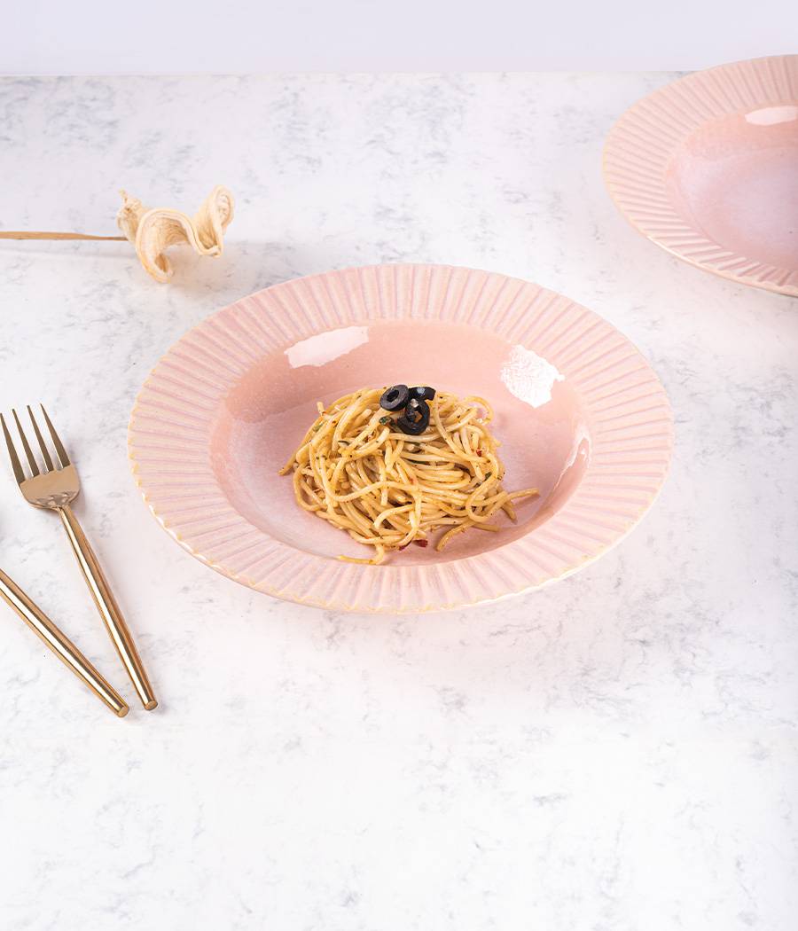 Coral Pasta Plates – Aravalii