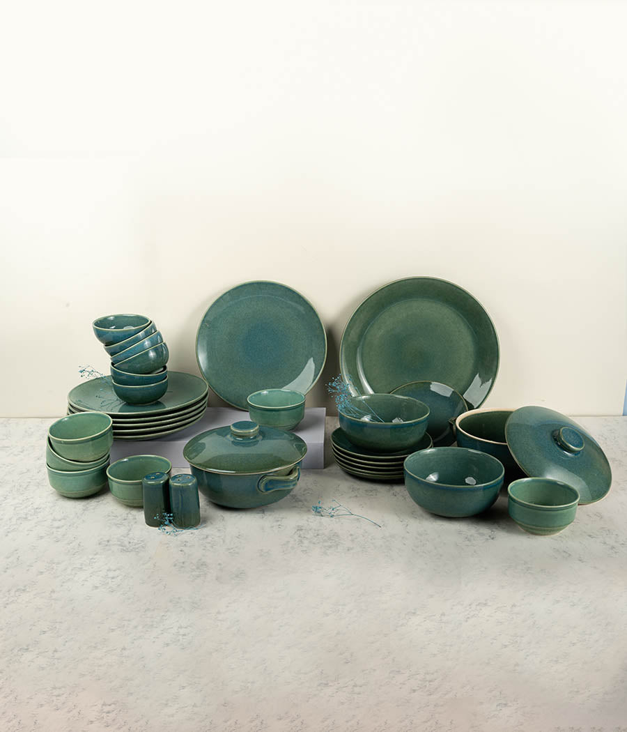 Jade Waters Dinnerset - Set of 37 – Aravalii