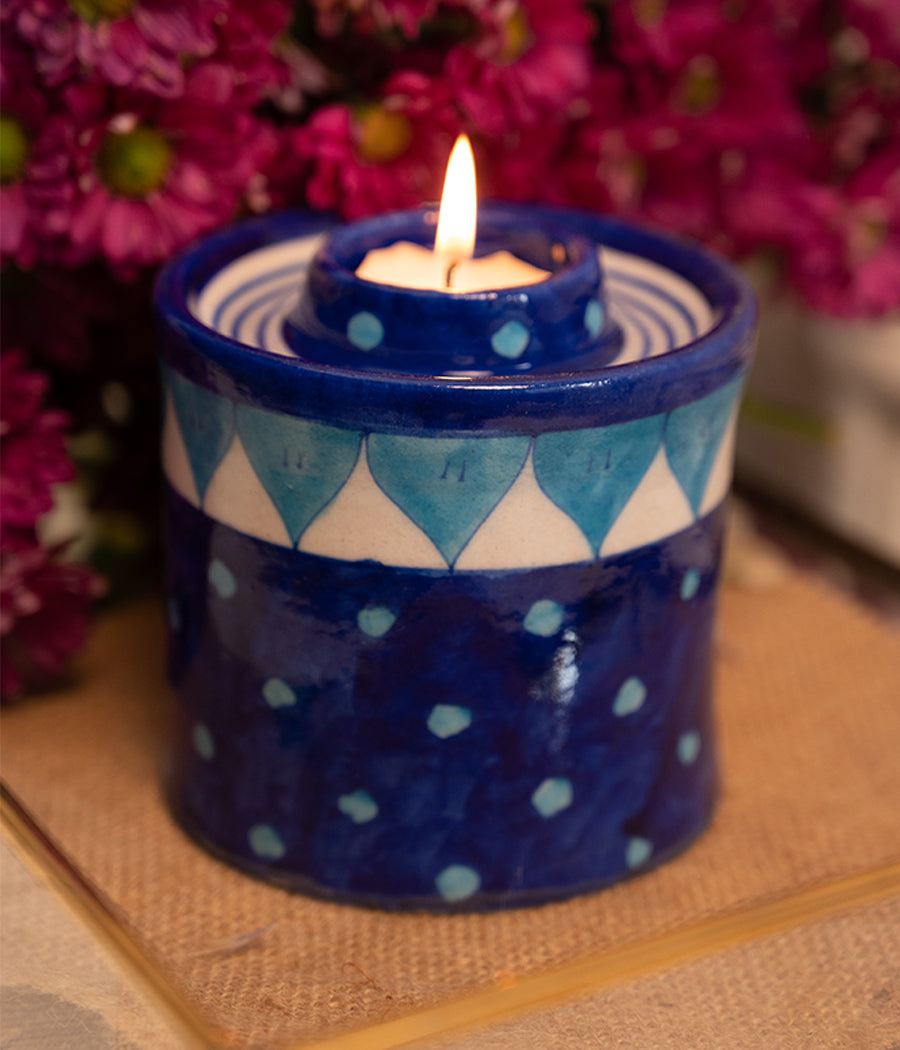 Handmade Blue Pottery Aroma Oil Diffuser | Decorative Diffuser Online