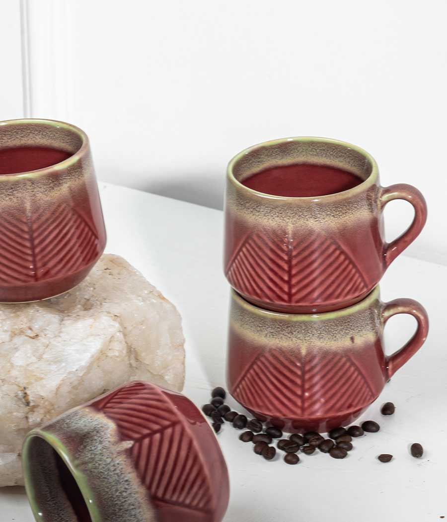 Maroon Oriole Ceramic Coffee Mugs | Safe Home Delivery