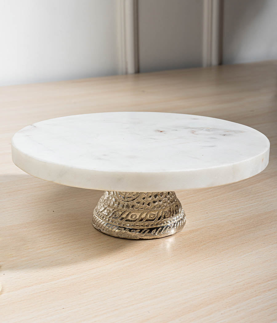 Buy Silver Sheen Marble Serving Stand Online – Aravalii