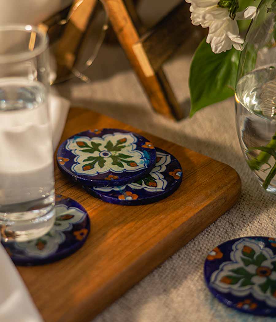 Motif Blue Pottery Coasters
